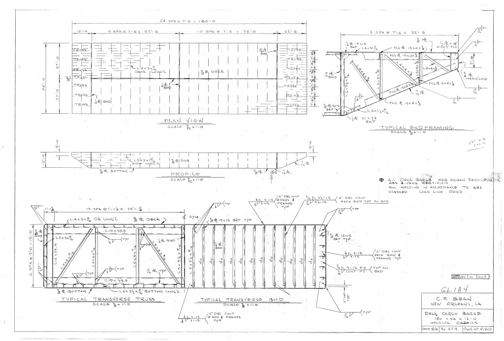 180 x 54 ABS Deck Barge | Bourg Marine, Inc.
