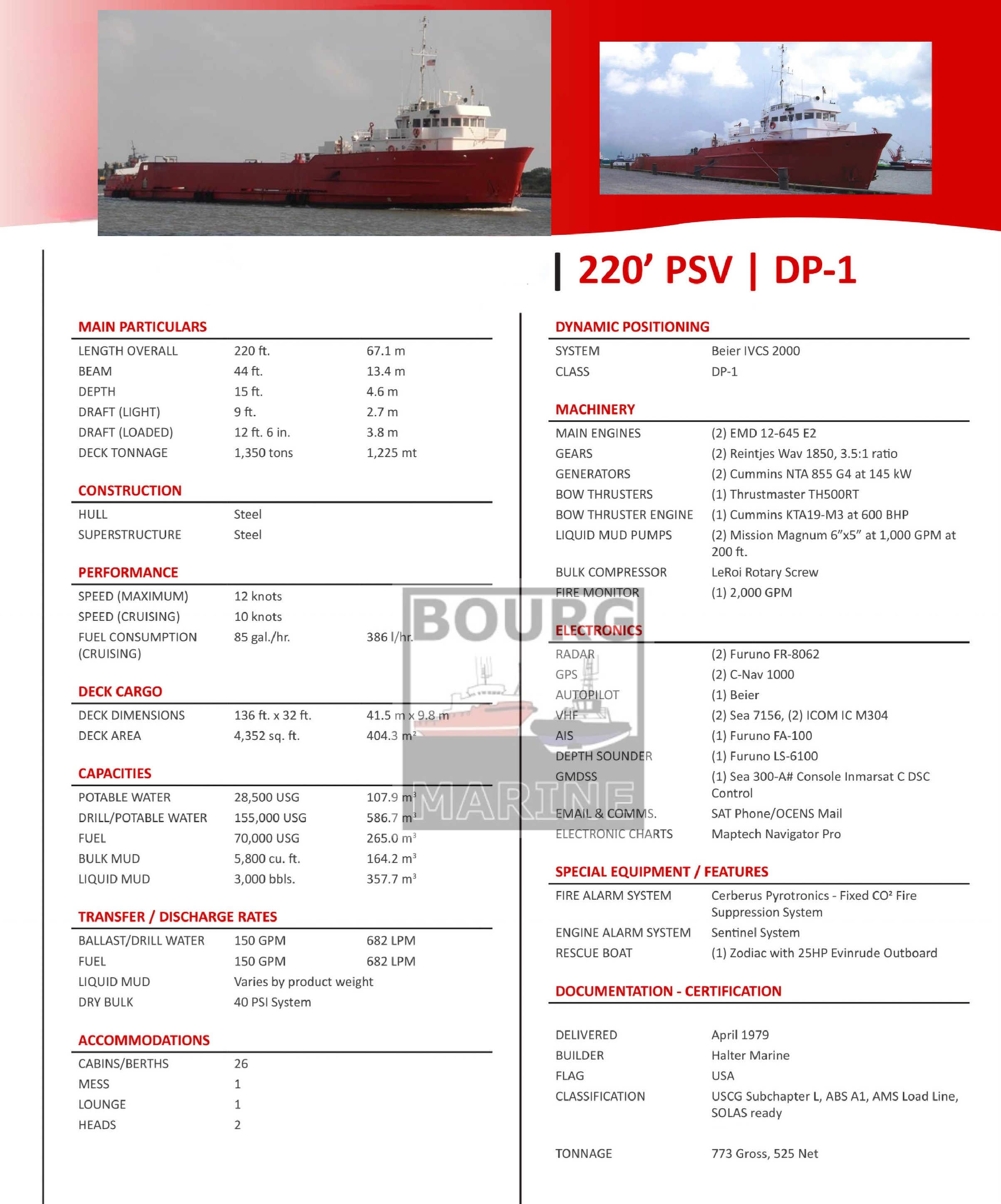 Supply Vessels for Sale | Bourg Marine, Inc.